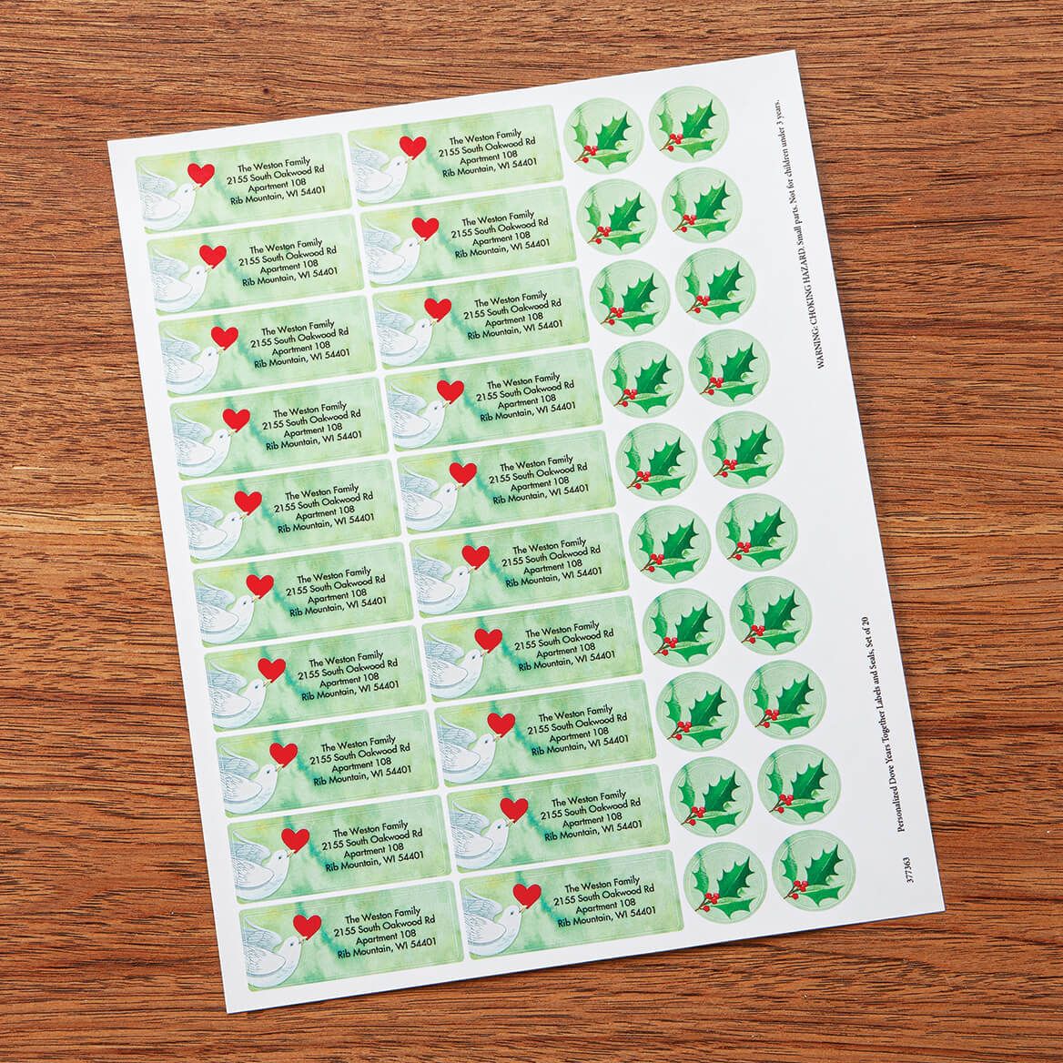 Personalized Dove Years Together Labels and Seals - Dream Products