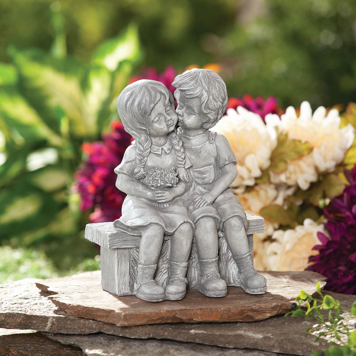 Kids on Bench Resin Statue - Home Decor - Starcrest